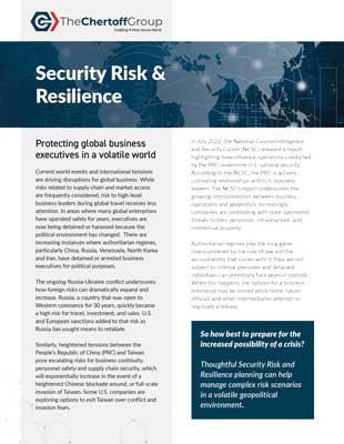 Security Risk & Resilience - The Chertoff Group